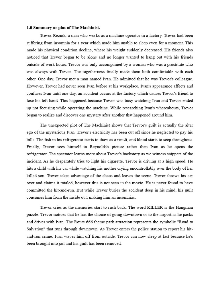 Summary of The Machinist | PDF