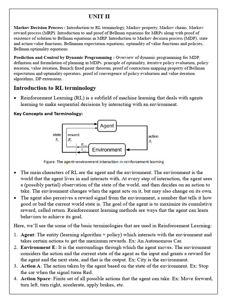 RL Unit 2 | PDF | Markov Chain | Mathematical Analysis