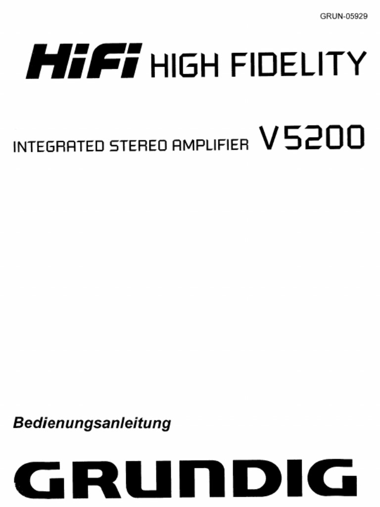 v5200 Om Grundig de | PDF