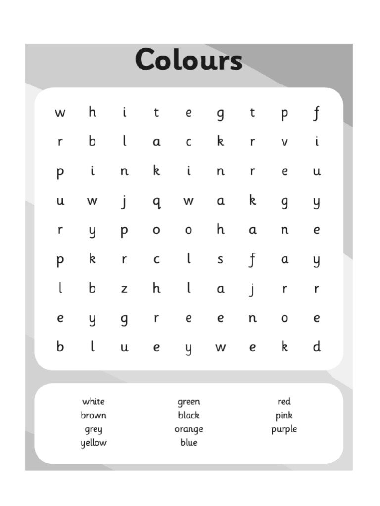 Colors Wordsearch | PDF