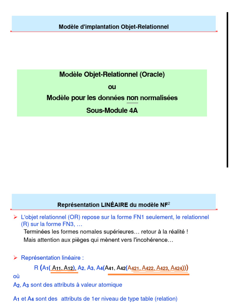 Modèle Objet-Relationnel Oracle | PDF | Base de données relationnelle | SQL