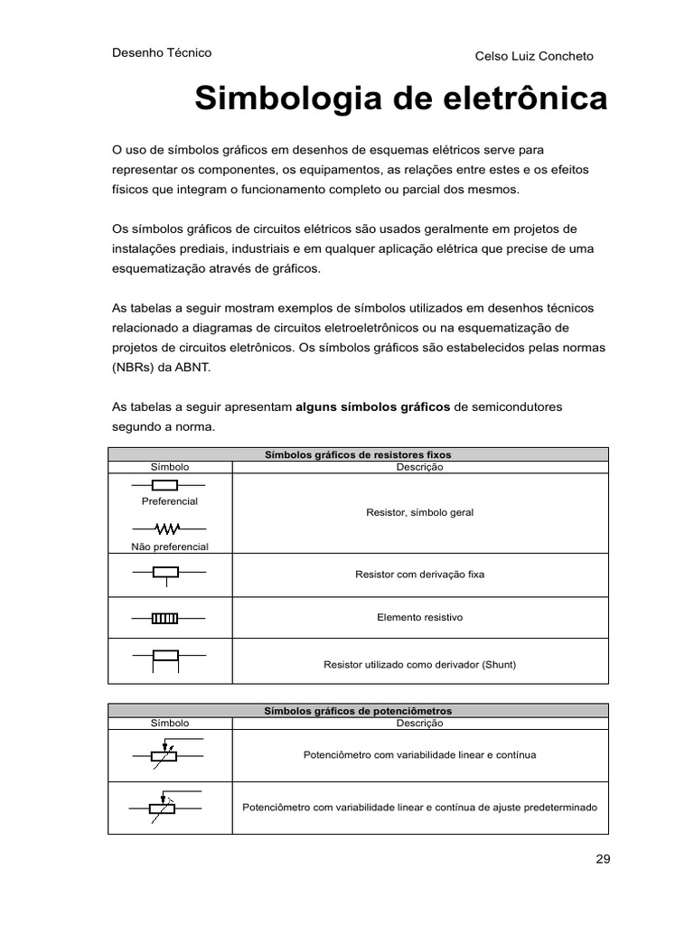 Simbologia de Componentes Eletrônicos | PDF | Diodo | Eletrônicos