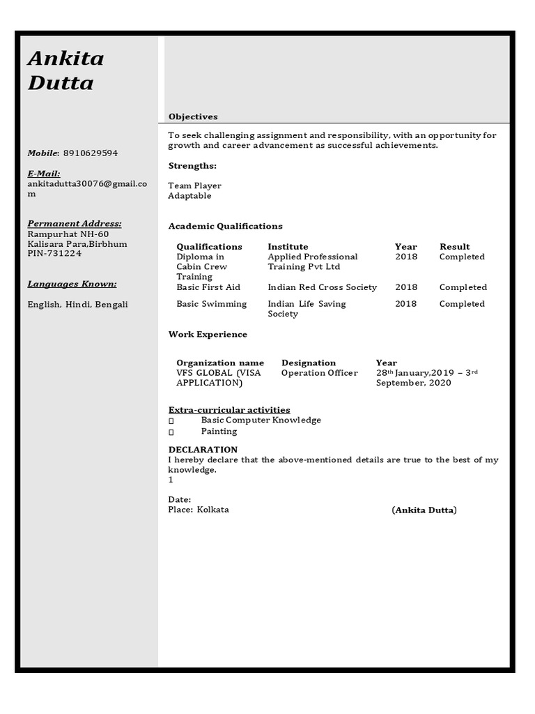 Ankita Dutta Updated Resume | PDF
