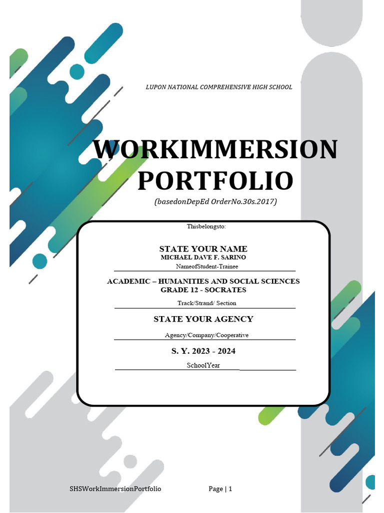 Lnchs Work Immersion Portfolio | PDF | Job Interview | Leadership