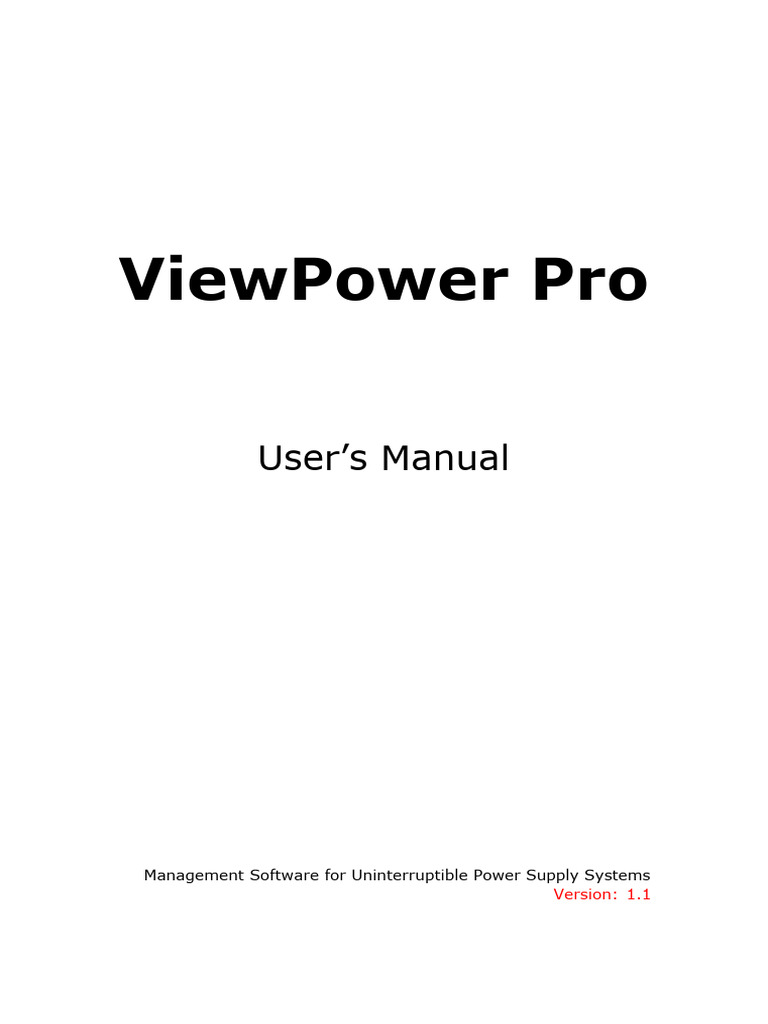 ViewPower Pro User Manual | PDF | Installation (Computer Programs) | Port (Computer Networking)