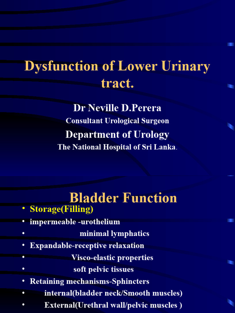 Bladdeer Dysfunction | PDF | Urination | Clinical Medicine
