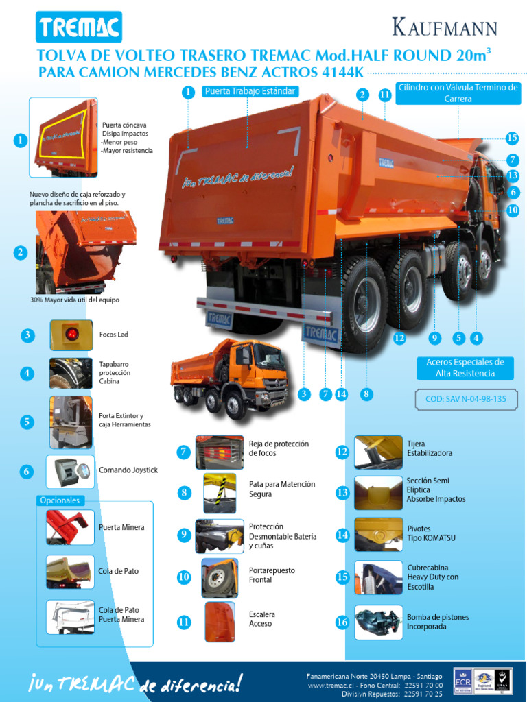 FT TSC Actros 4144K Half Round 20 | PDF | Camión | Acero