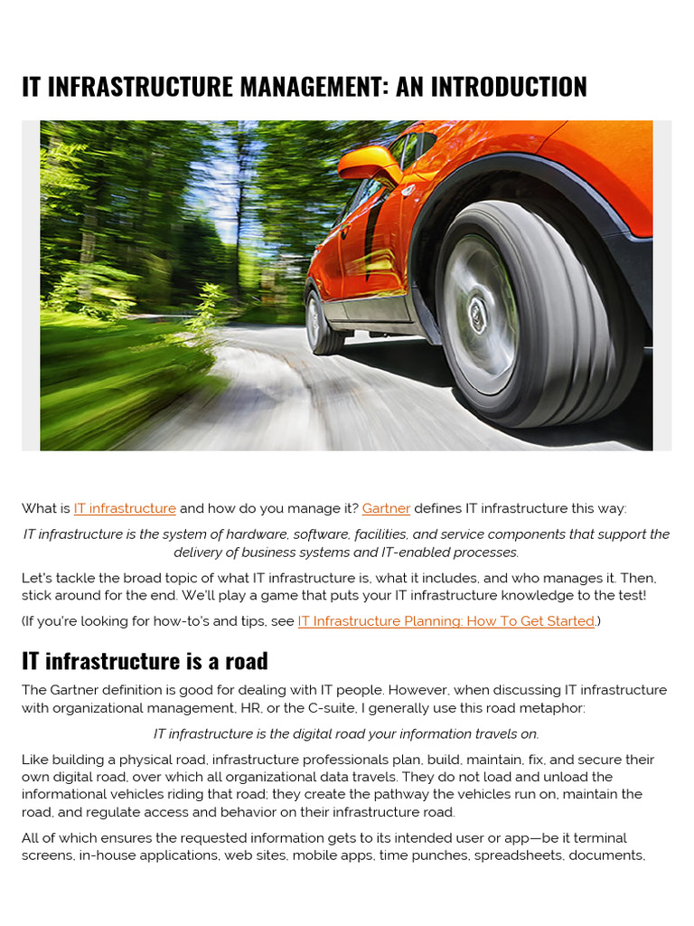 Introduction to IT Infrastructure Management | PDF | Computer Network | Software As A Service