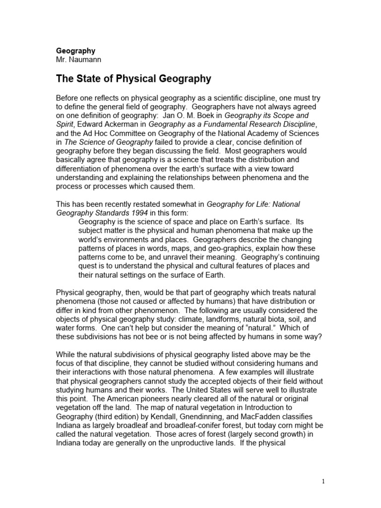 Reflections On Physical Geography | PDF | Geography | Soil