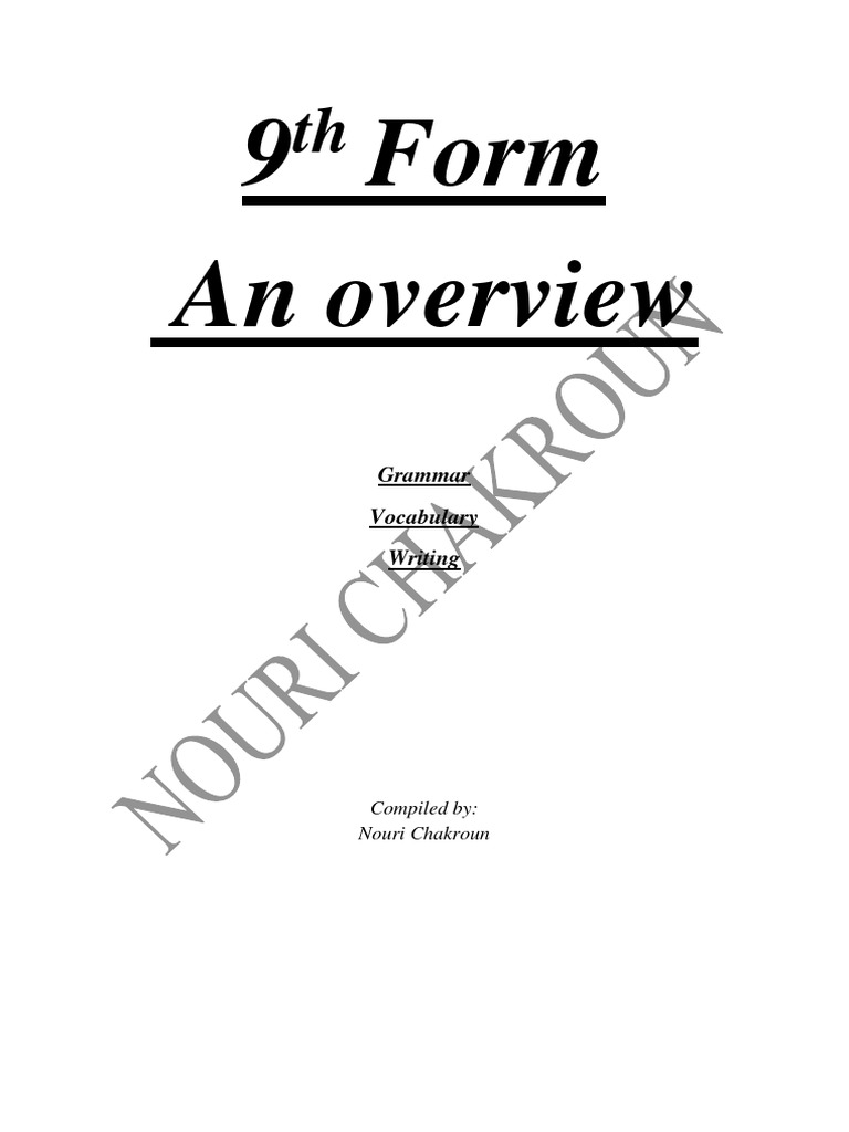 9th Form An Overview | PDF | Smoking | Plural