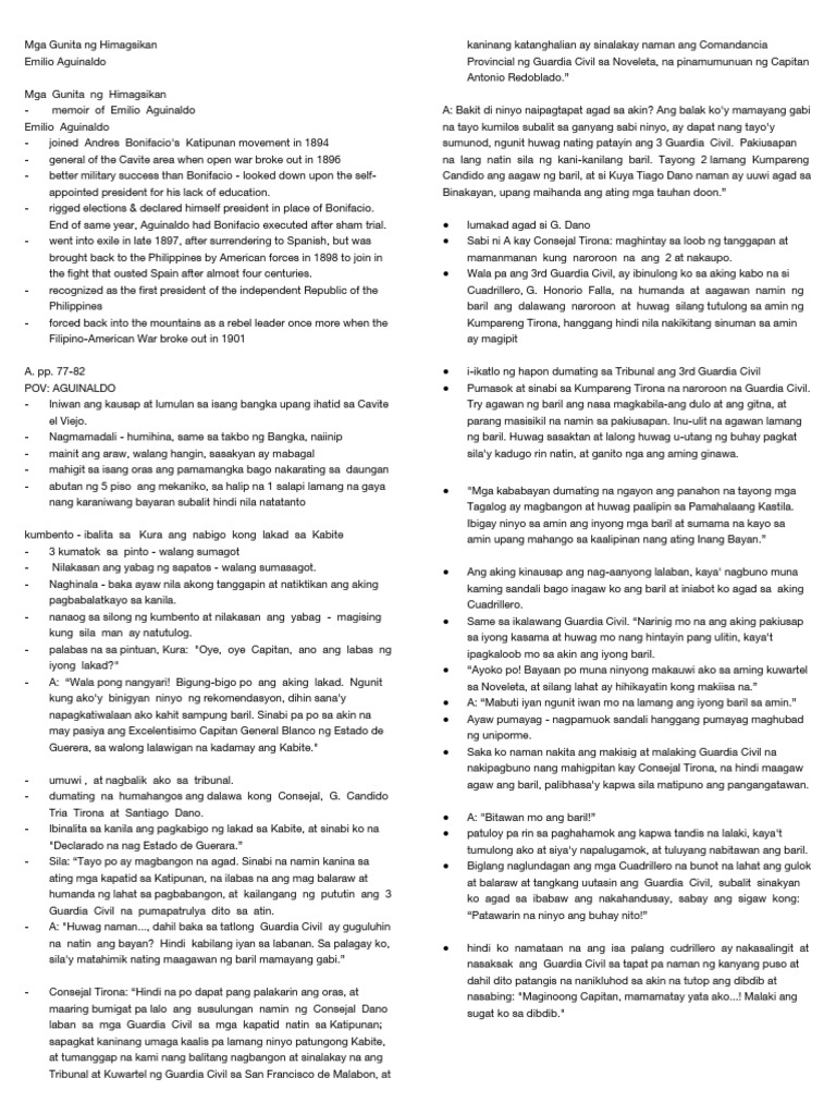 Mga Gunita NG Himagsikan | PDF