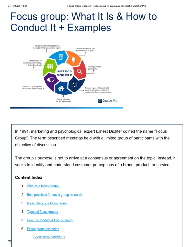 Focus Group Research - Focus Group in Qualitative Research ...