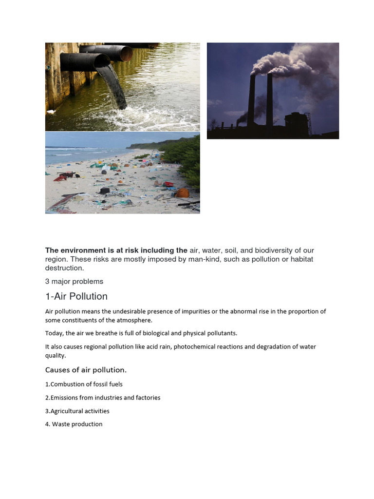 Environmental Pollution and Solutions | PDF | Water Pollution | Air ...