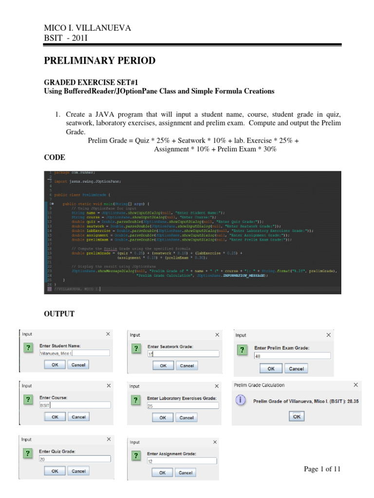 PrelimsLE1 Villanueva, Mico I. | PDF | Software Engineering | Computing