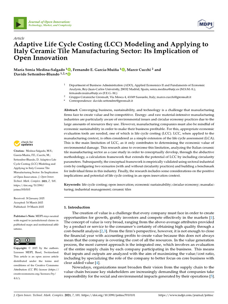 Adaptive Life Cycle Costing LCC Modeling and A - 2021 - Journal of Open ...