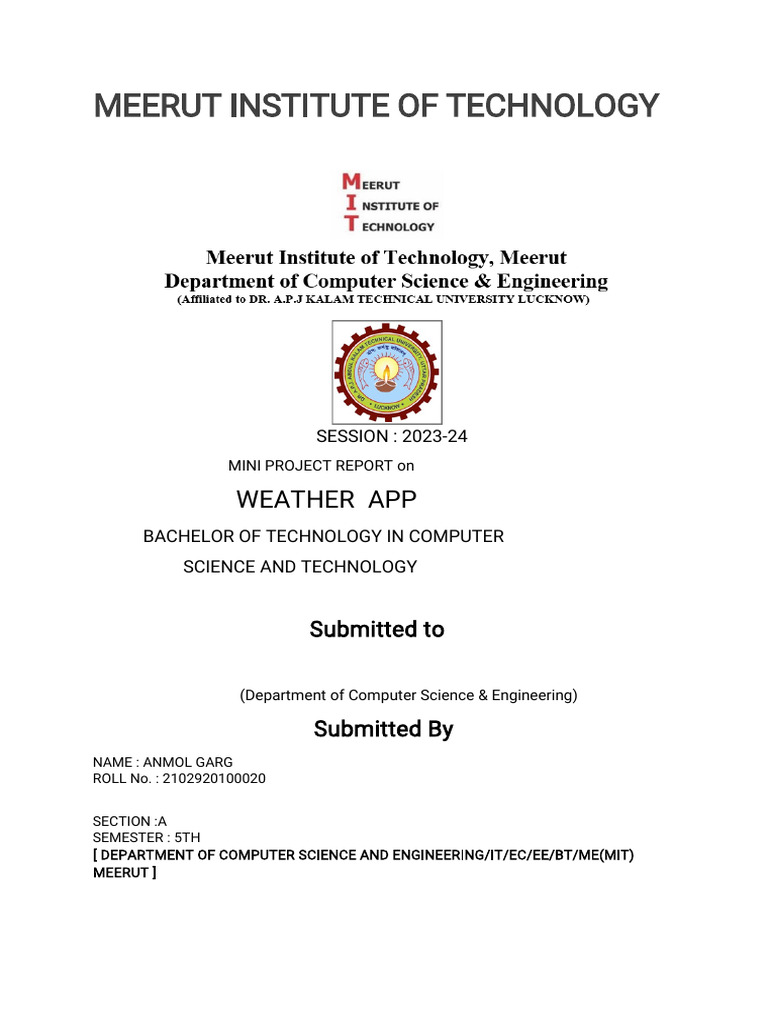 Weather Project | Download Free PDF | Html | Web Application