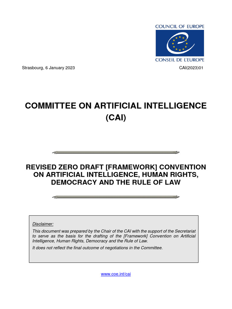 CAI (2023) 01 - Revised Zero Draft (Framework) Convention PUBLIC | PDF ...