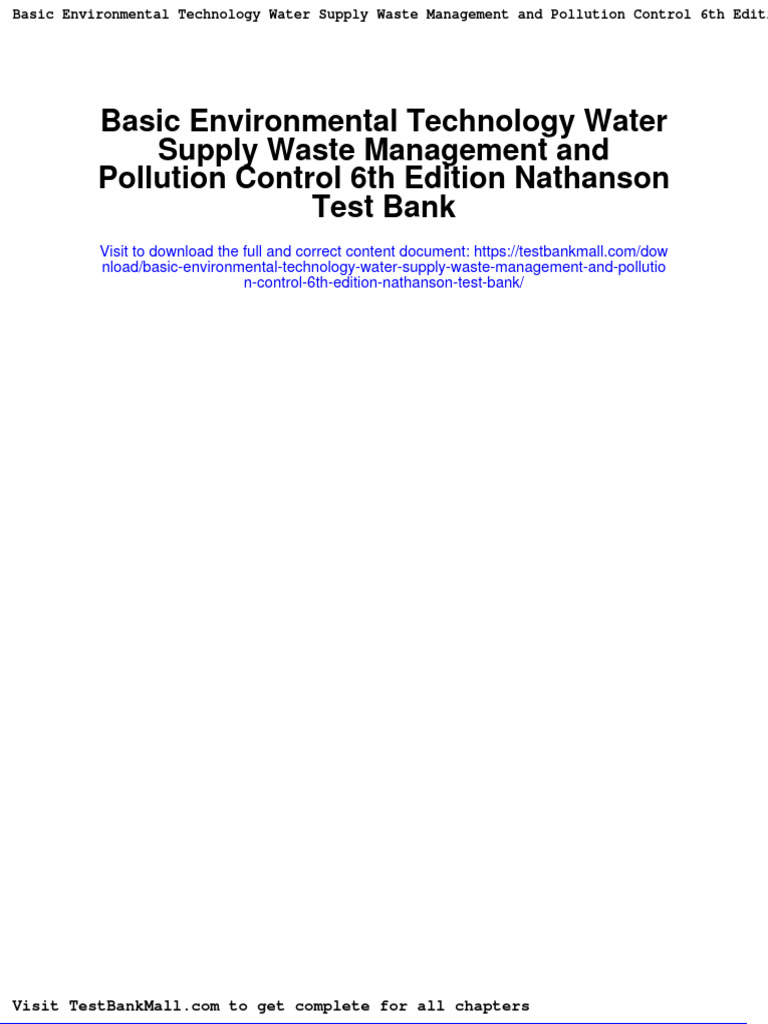 Full Basic Environmental Technology Water Supply Waste Management and ...