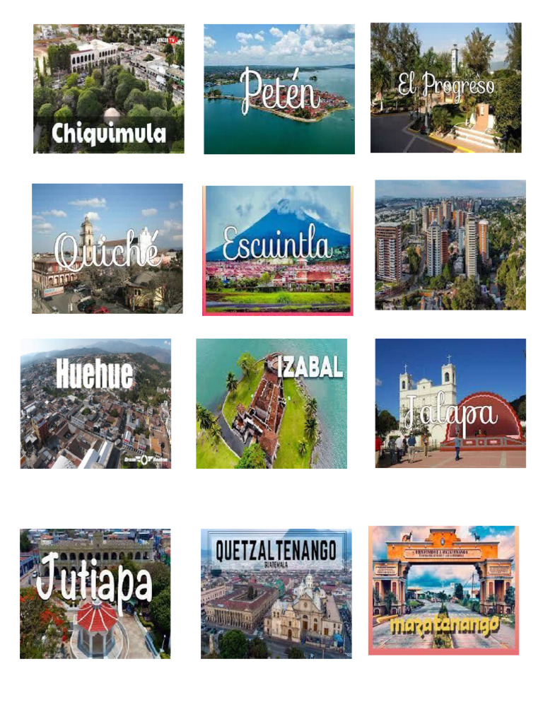 Ilustracion de Los 22 Departamentos de Guatemala | PDF