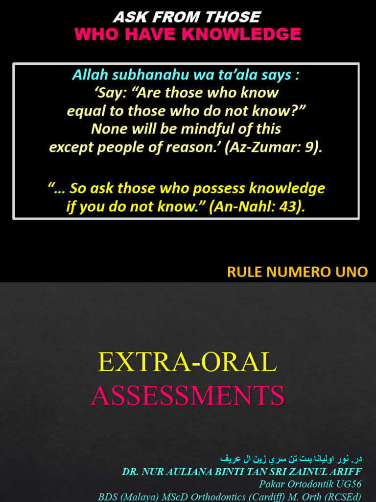 Extra-Oral Assessment 2 | PDF | Orthodontics | Health Care