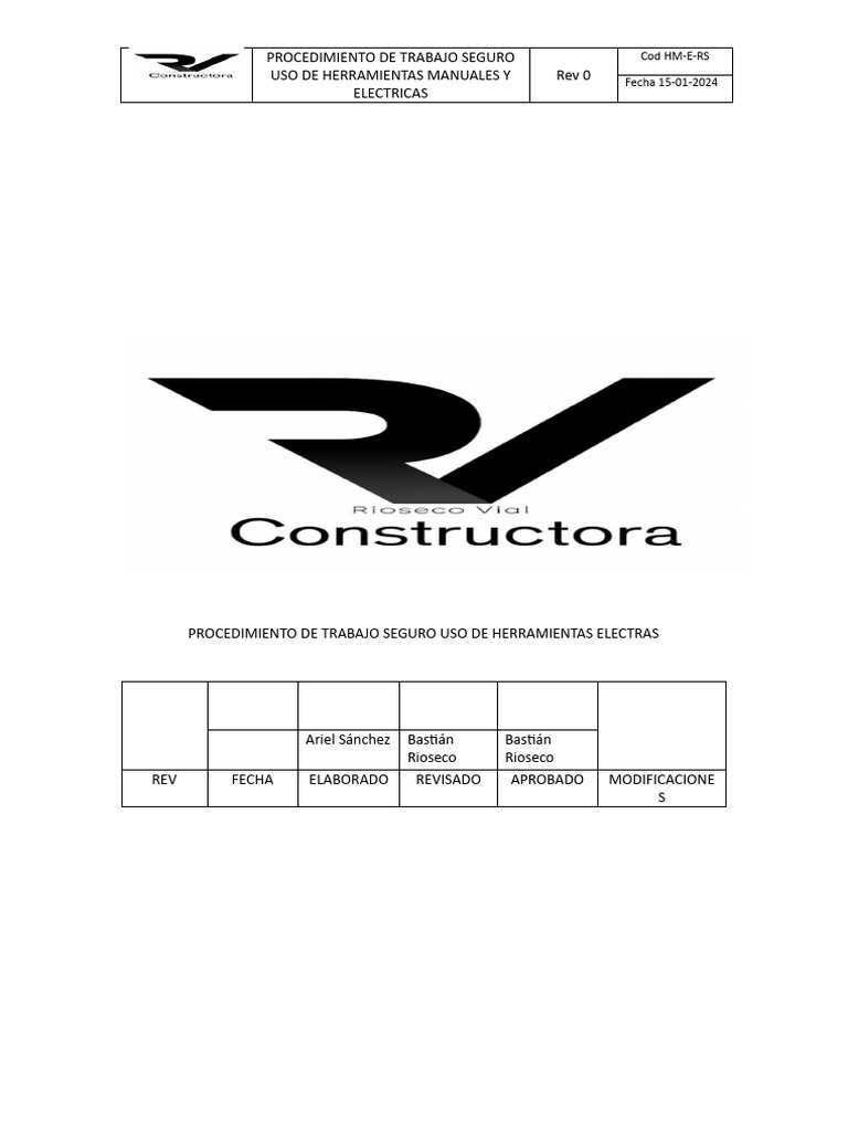 Procedimiento Seguro para Herramientas Eléctricas | PDF | Perforar | Herramientas