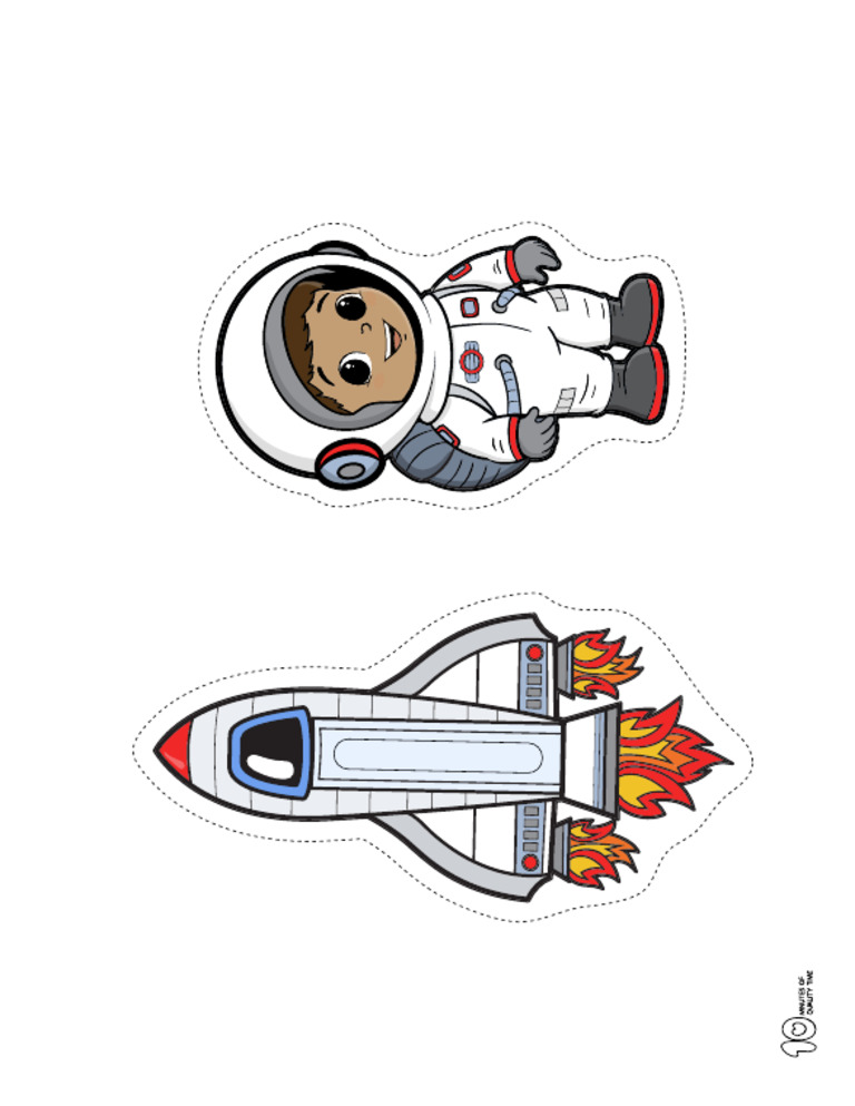 Astronaut and Rocket Ship Cut Out Color | PDF