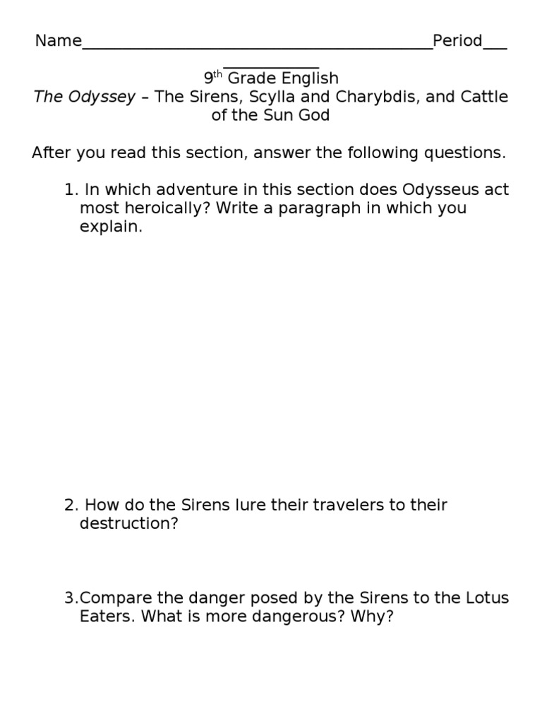 Odyssey SirensScyllaSunGod | PDF | Poetry | General Fiction