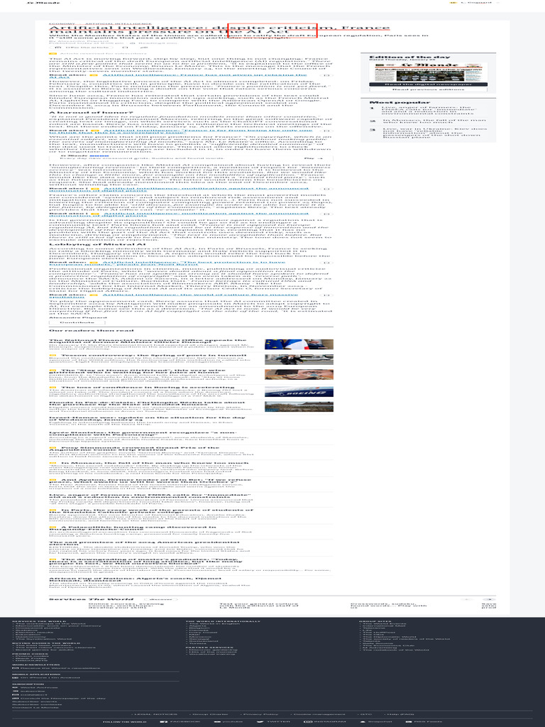 Artificial Intelligence: Despite Criticism, France Maintains Pressure ...