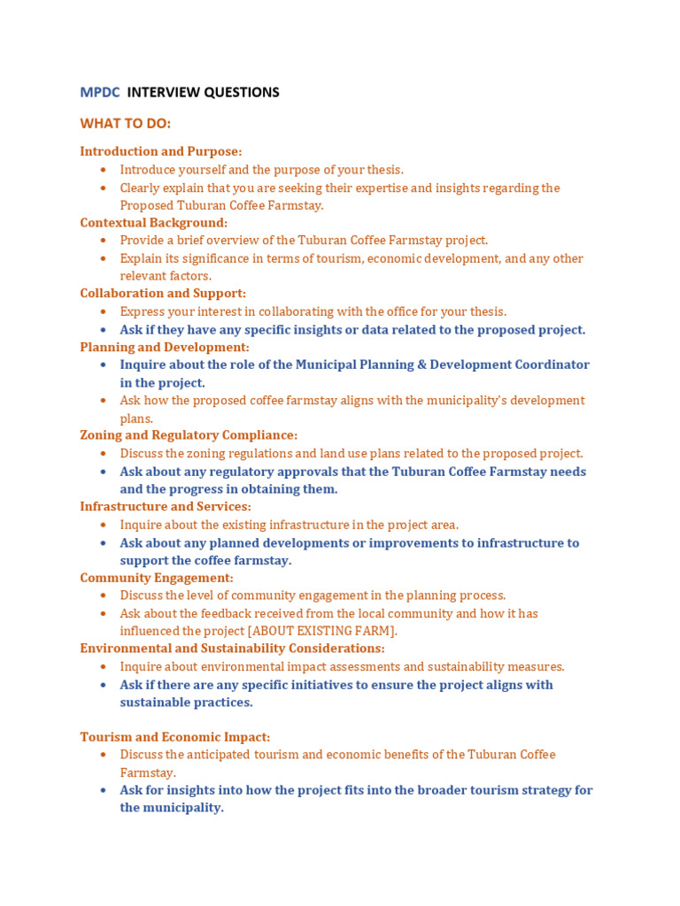 MPDC Interview Questions | PDF | Sustainability | Infrastructure