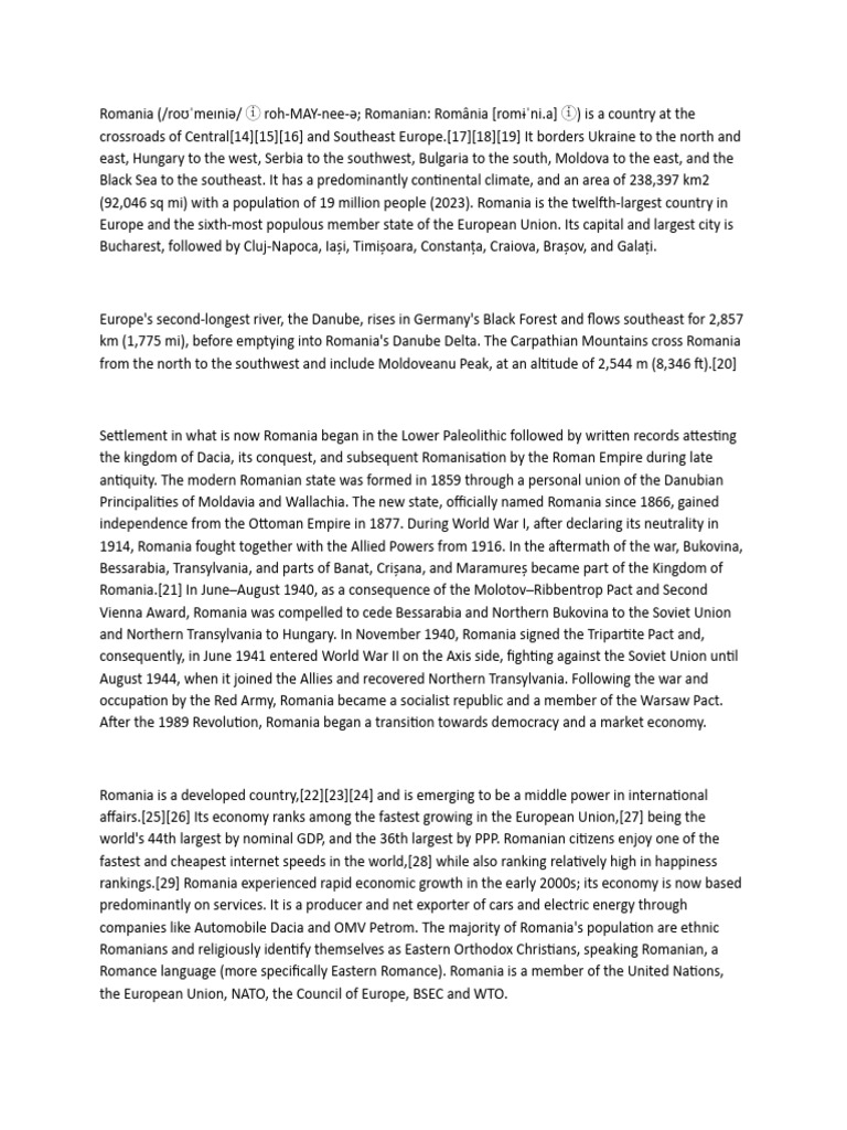 Romania | Download Free PDF | Romania | Danube