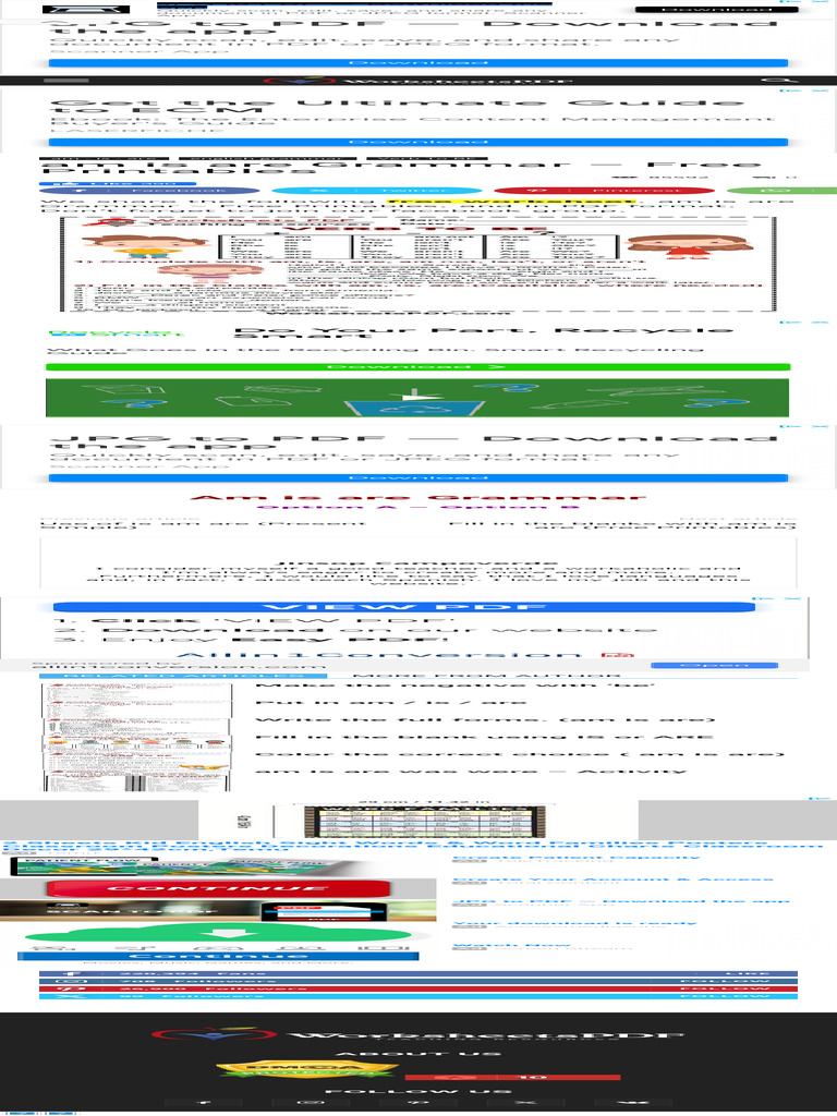 Am Is Are Grammar - Free Printables - Worksheets | PDF | Image Scanner ...