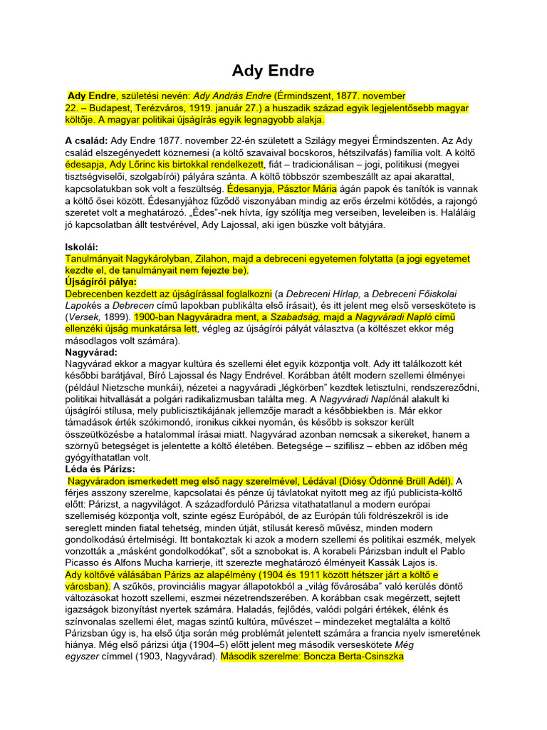 Ady Endre | PDF