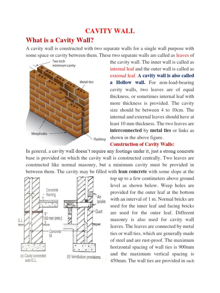 Cavity Wall | PDF | Wall | Building Engineering