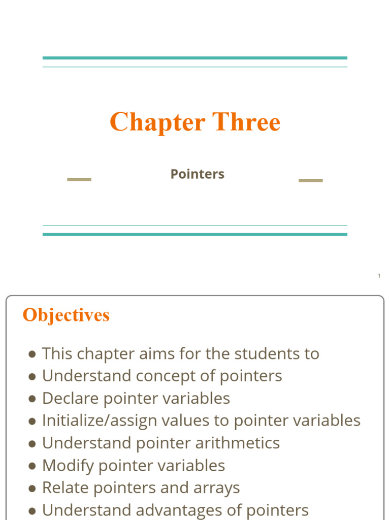 Chapter 3 Pointers Pdf Pointer Computer Programming Variable Computer Science