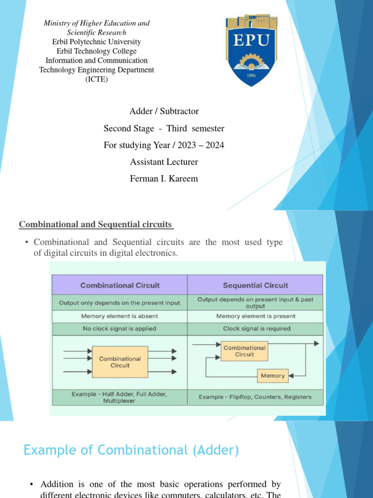 10-Adder - Subtractor | PDF | Subtraction | Logic Gate