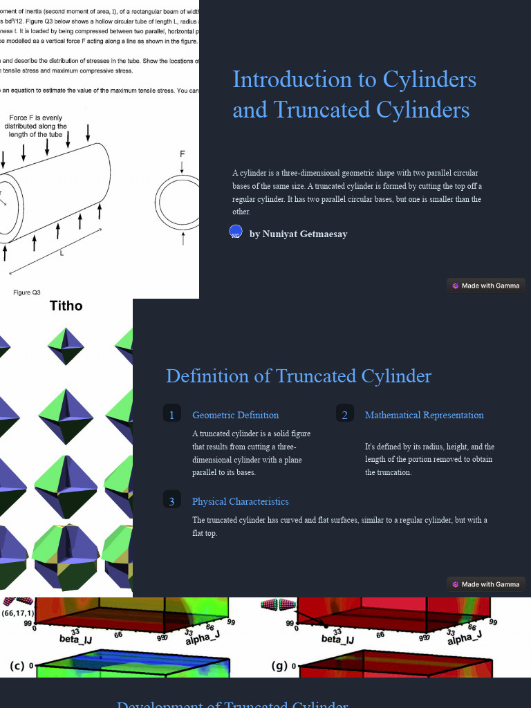 Introduction to Cylinders and Truncated Cylinders | PDF | Physical Sciences | Geometry