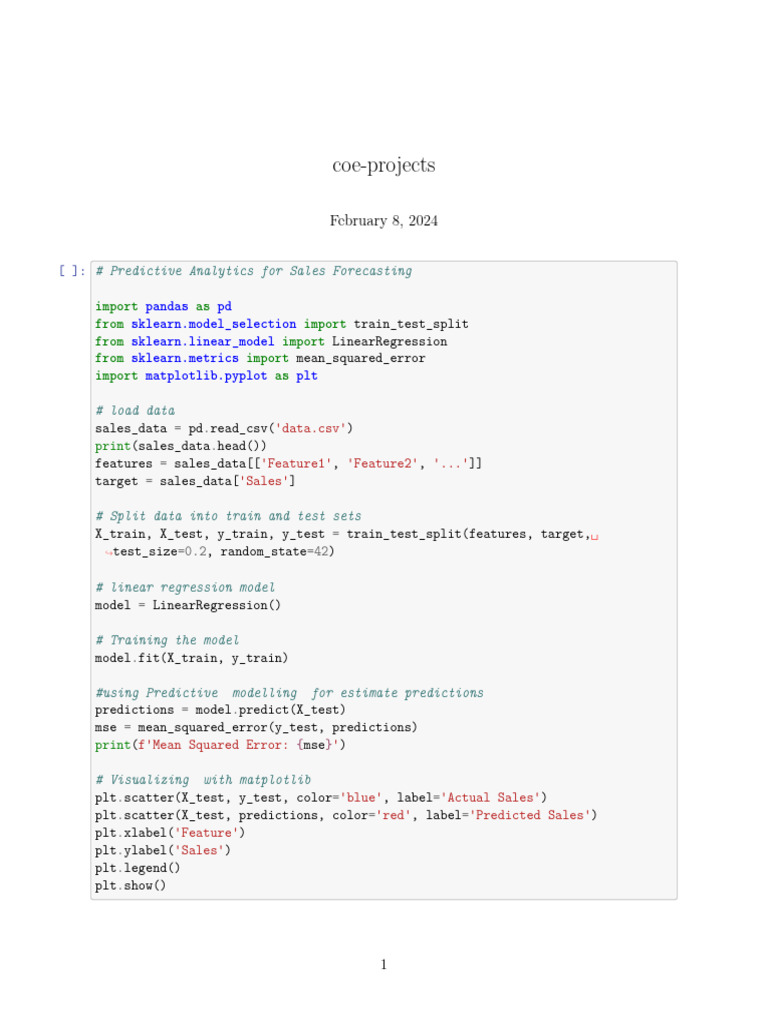 coe-projects | PDF | Mean Squared Error | Teaching Mathematics
