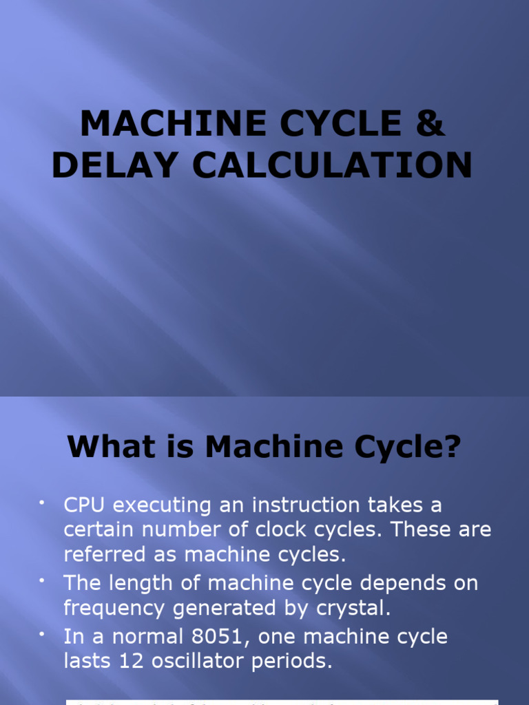 Machine Cycle & Delay Calculation | PDF