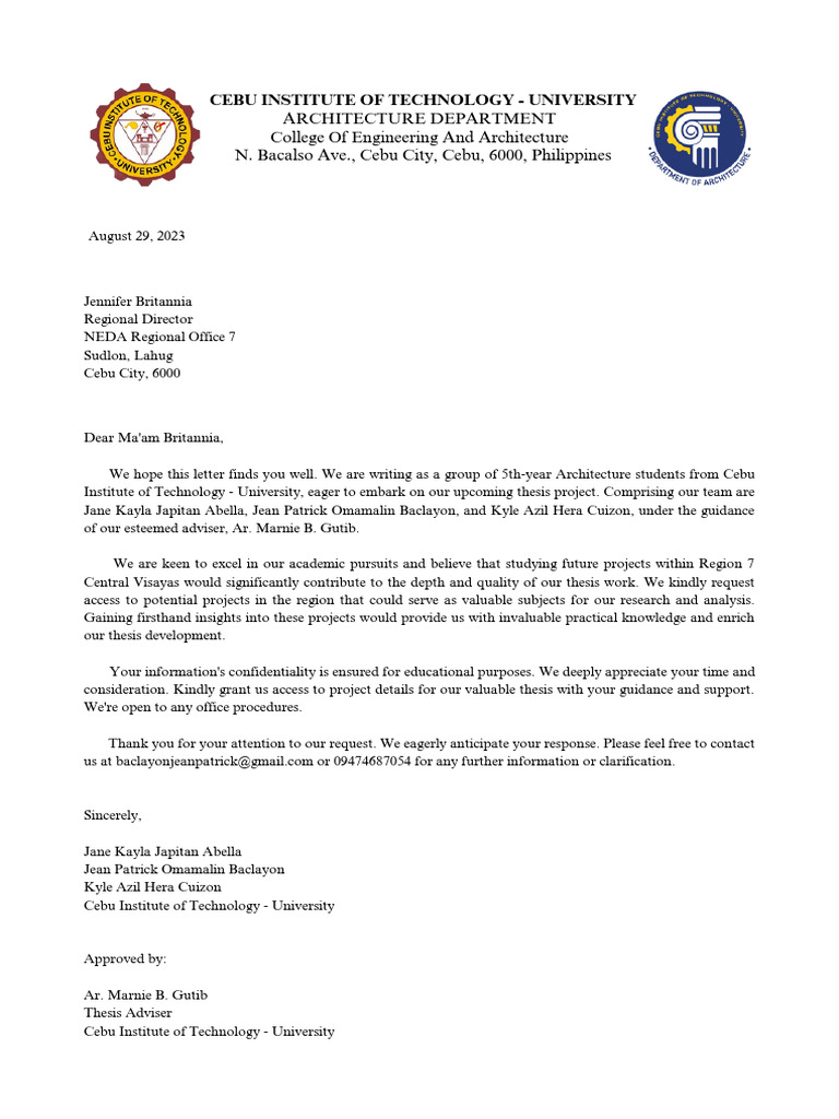 NEDA Request Letter | PDF