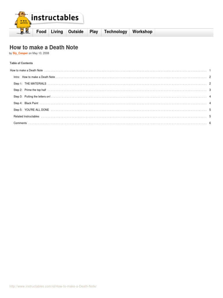 How To Make A Death Note | PDF | Physical Sciences | Physics