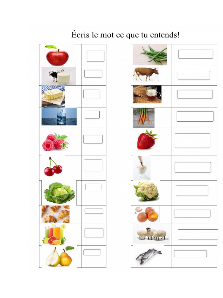 FLE Écoute Fruit & Légumes | PDF