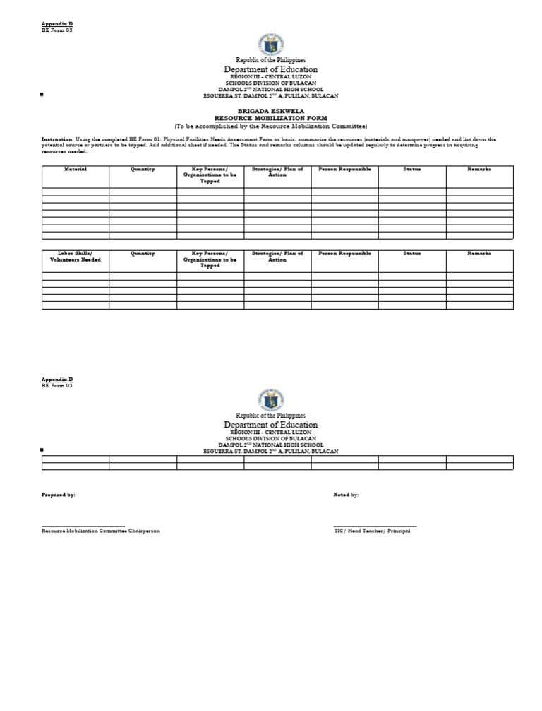 Appendix - D BE Form 3 | PDF