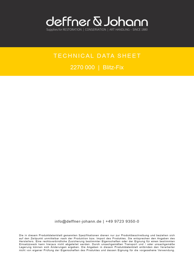 Technical Data Sheet - Blitz-Fix-Schwamm | PDF