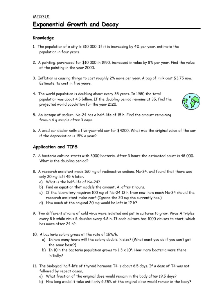 Exponential Growth and Decay | PDF | Radioactive Decay | Physical Sciences