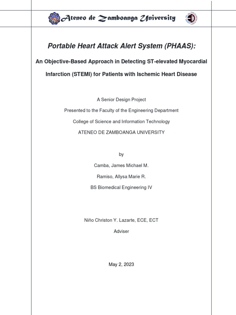 Final - Manuscript - Portable Heart Attack Alert System (PHAAS) - An Objective-Based Approach in ...
