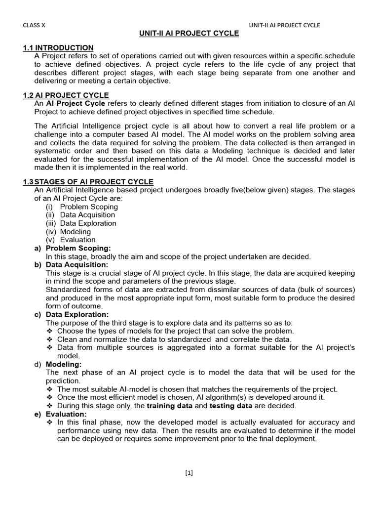 AI PROJECT CYCLE.docx | PDF | Neuron | Nervous System