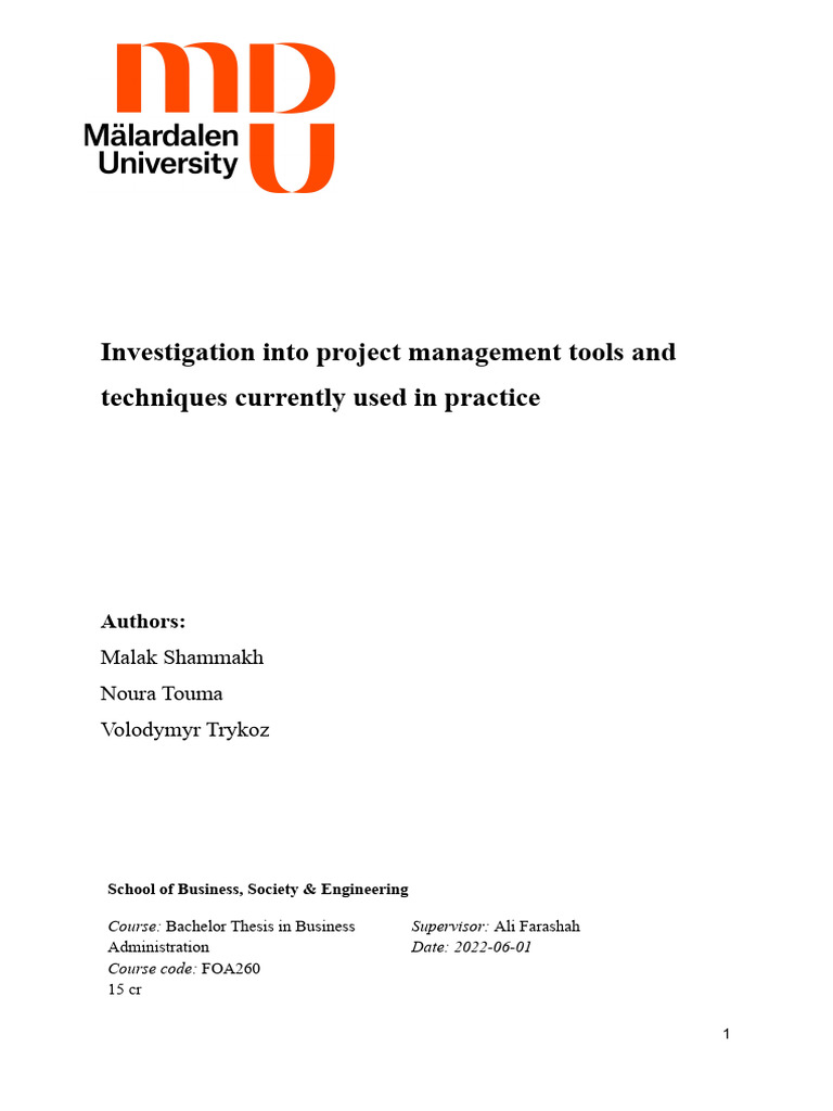 (Papper) Shammakh-Et - Al - Investigation Into Project Management Tools and Techniques Currently ...