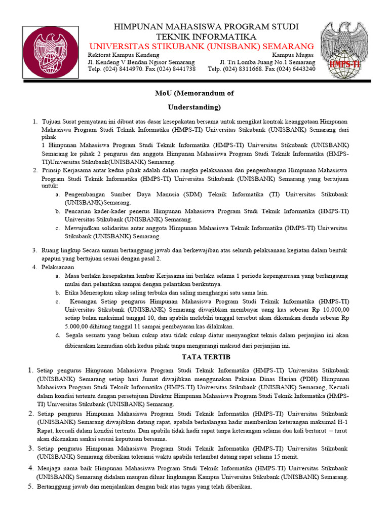 MoU HMPS - TI 2023 | PDF