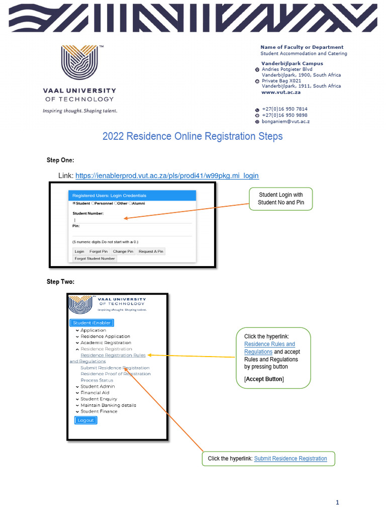 2022 Residence Online Registration Steps | PDF