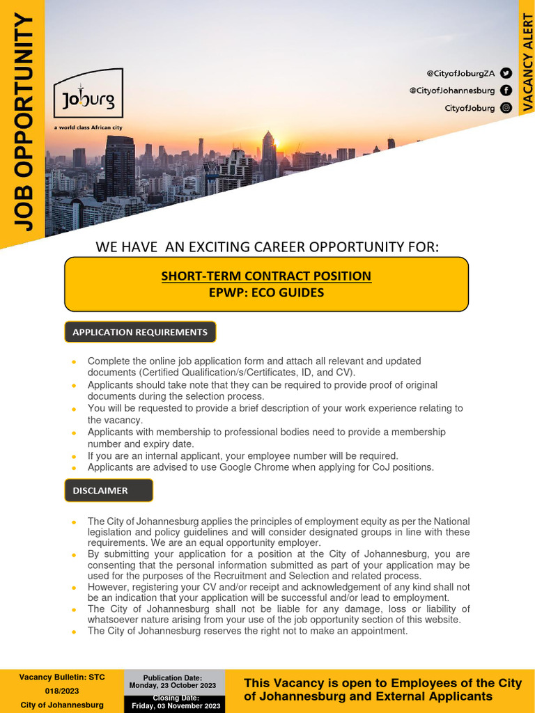 STC 018 - 2023 - EPWP - Eco Guide - EISD | PDF | Recruitment | Business